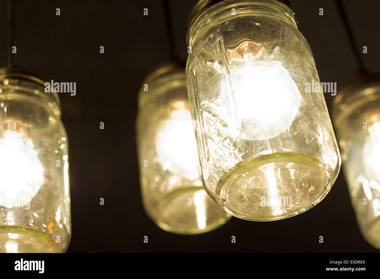 Decorative antique mason jar style light bulbs Stock Photo - Alamy