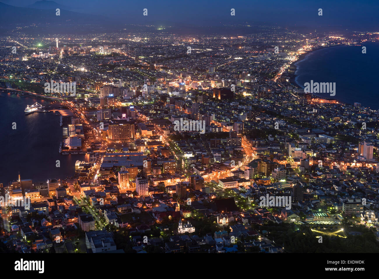 Night view from Mount Hakodate, Japan Stock Photo - Alamy
