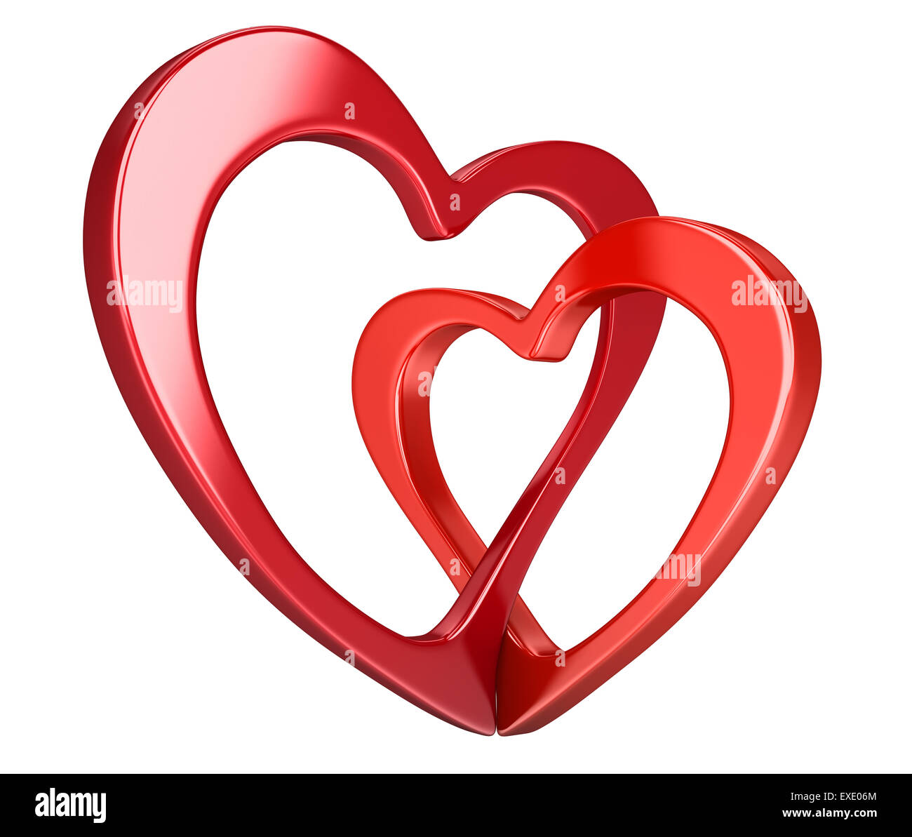 Two bound hearts (clipping path included Stock Photo - Alamy