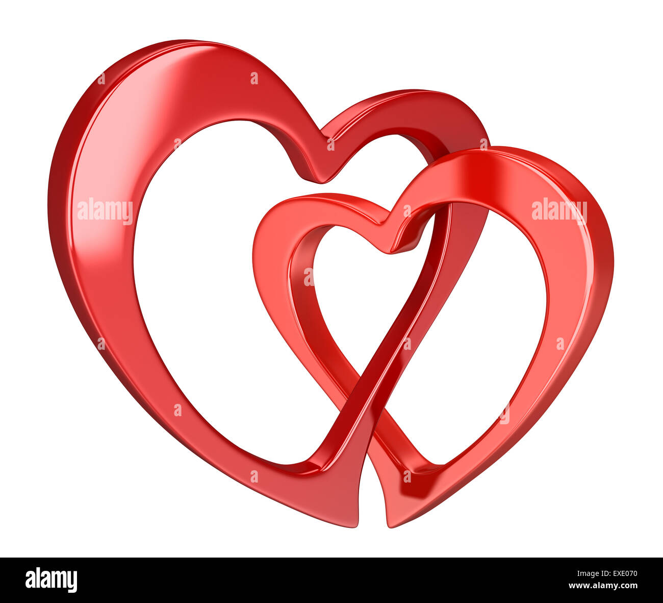 Two bound hearts (clipping path included Stock Photo - Alamy