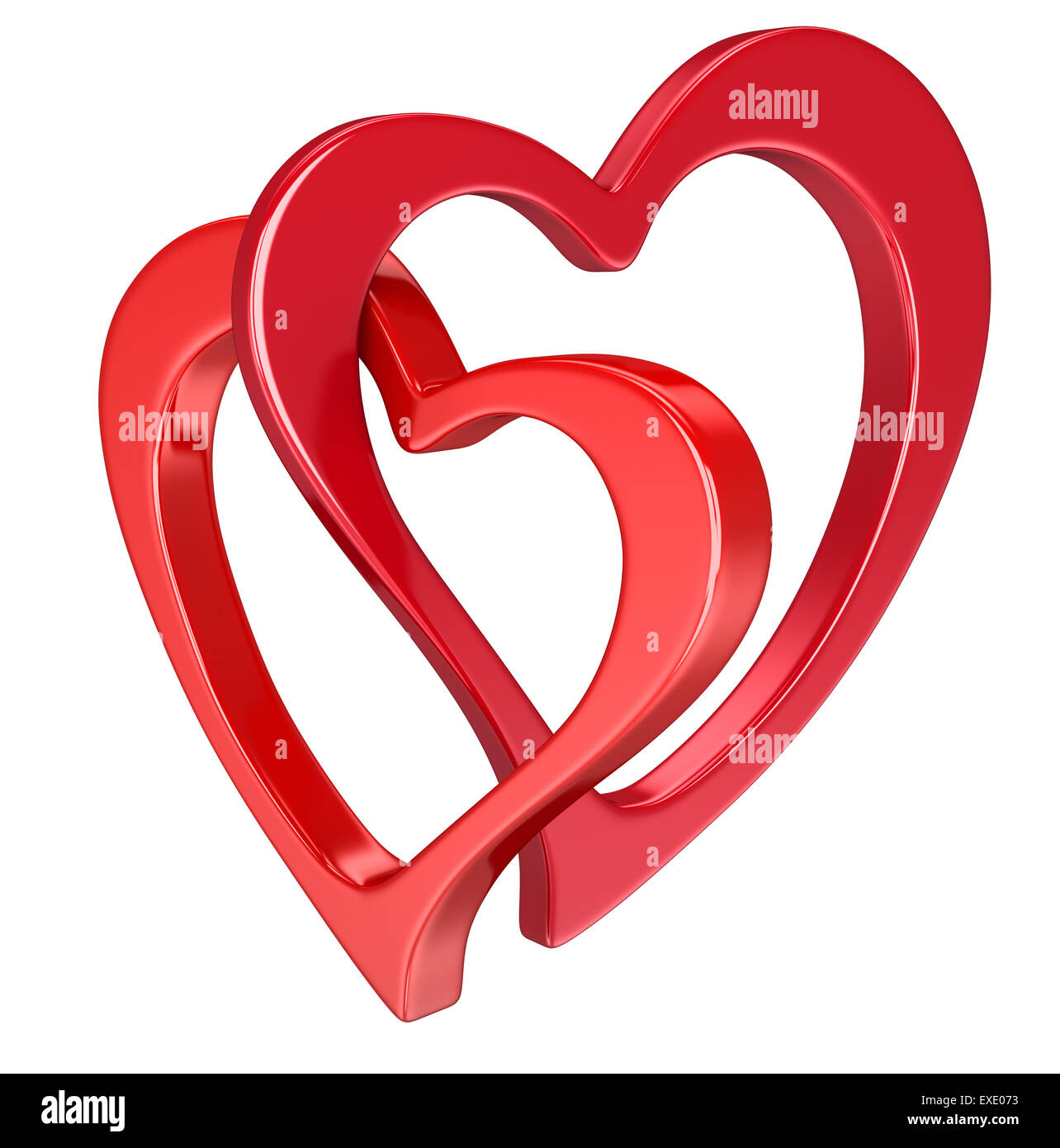 Two bound hearts (clipping path included Stock Photo - Alamy