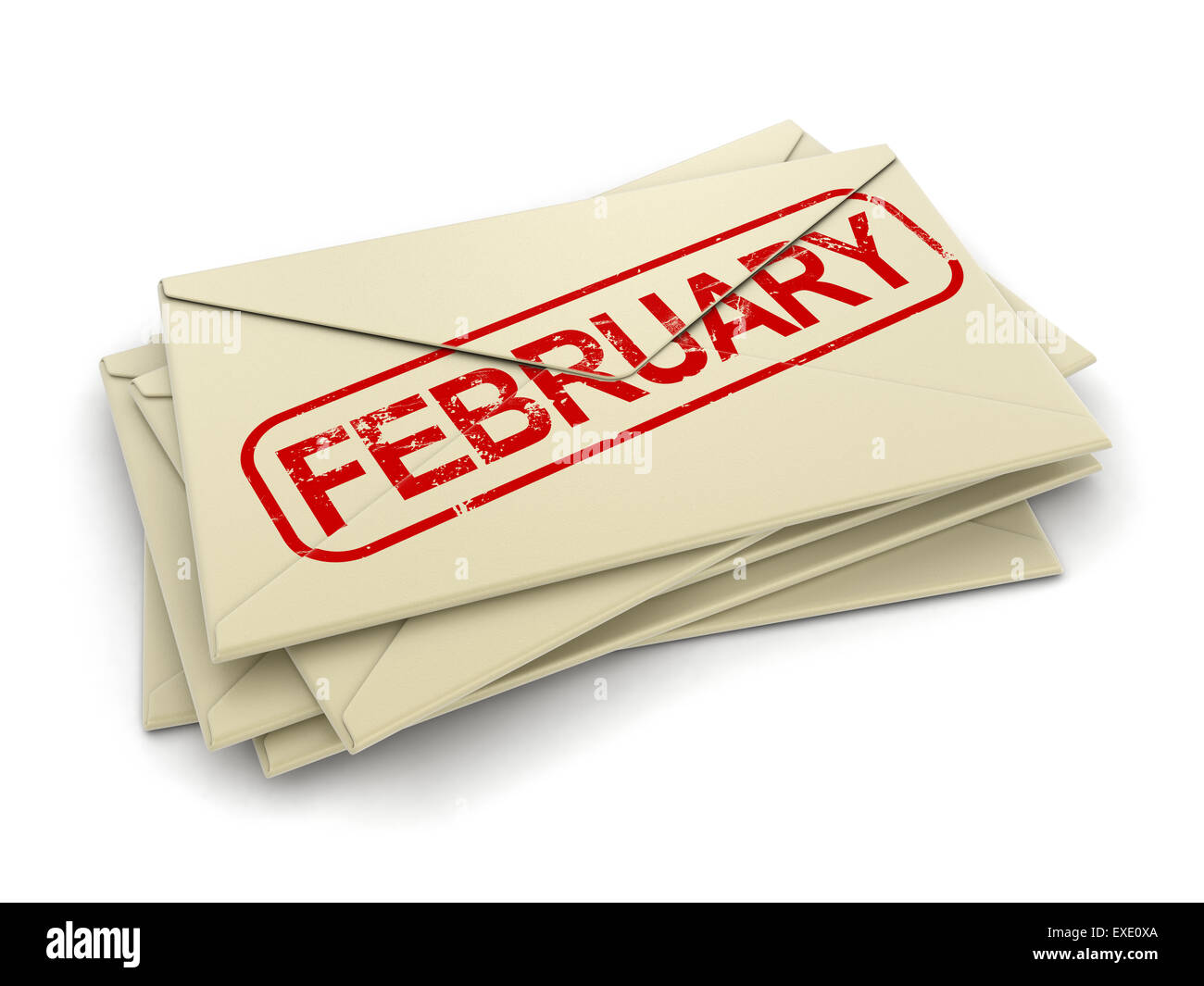 february letters (clipping path included Stock Photo - Alamy