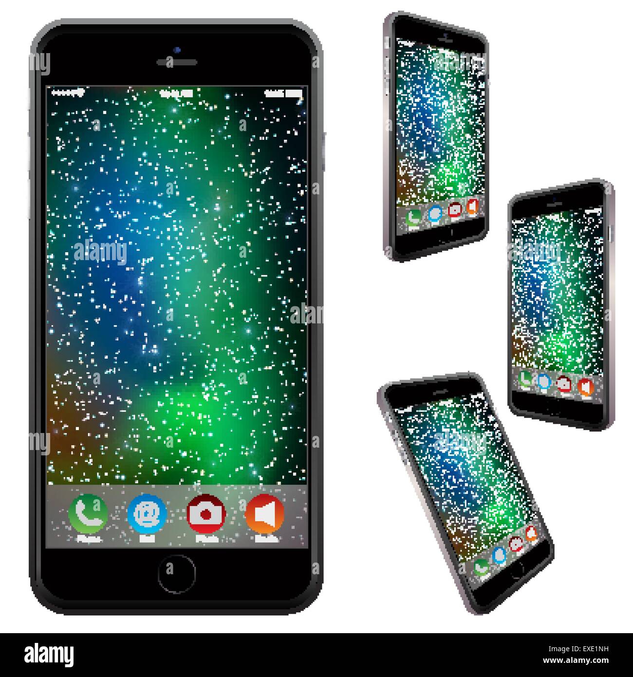 vector illustration photo realistic mobile phone in similar to iphone ...