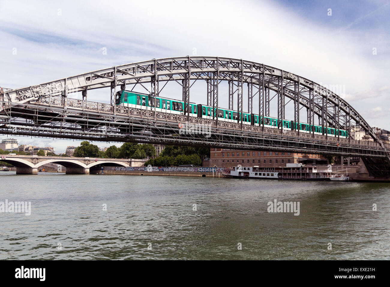 Rail bridge over seine river hi-res stock photography and images - Alamy