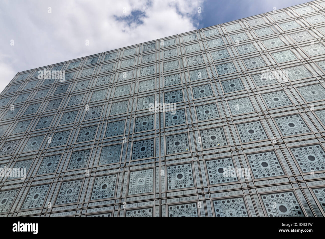 Facade of Arab World Institute (Institut du Monde Arabe) in Paris ...