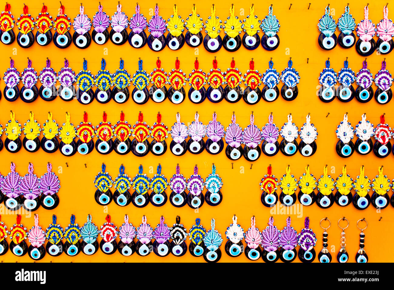 Traditional blue and white evil eye protection souvenirs from Turkey ...