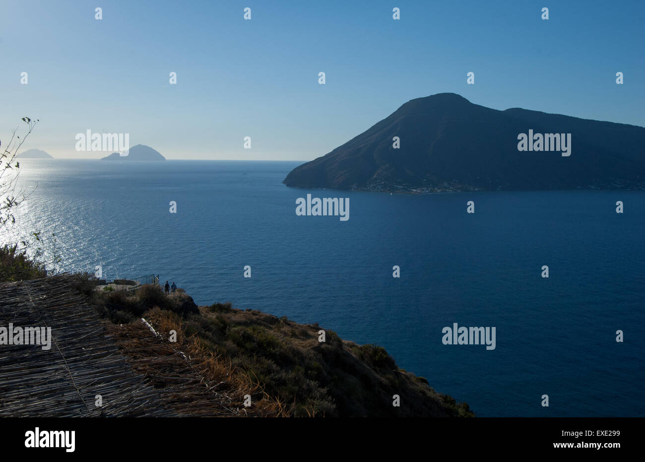Landscape from Lipari: Vulcano, Alicudi and Filicudi, Italy Stock Photo ...
