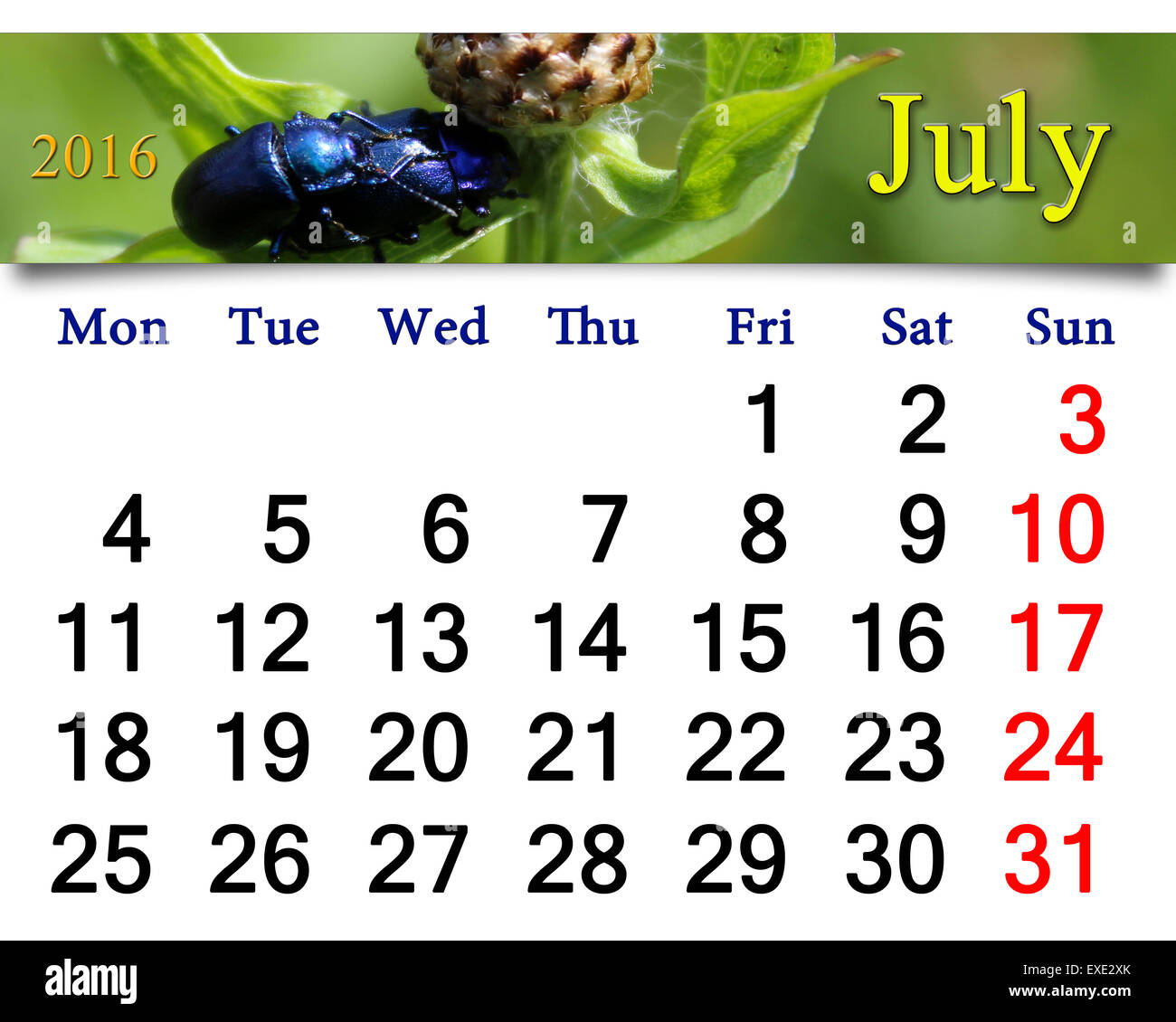 June on blue background Cut Out Stock Images & Pictures - Alamy
