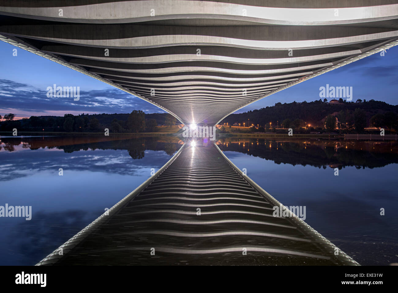 Under the Troja bridge across Vltava river at night Stock Photo - Alamy