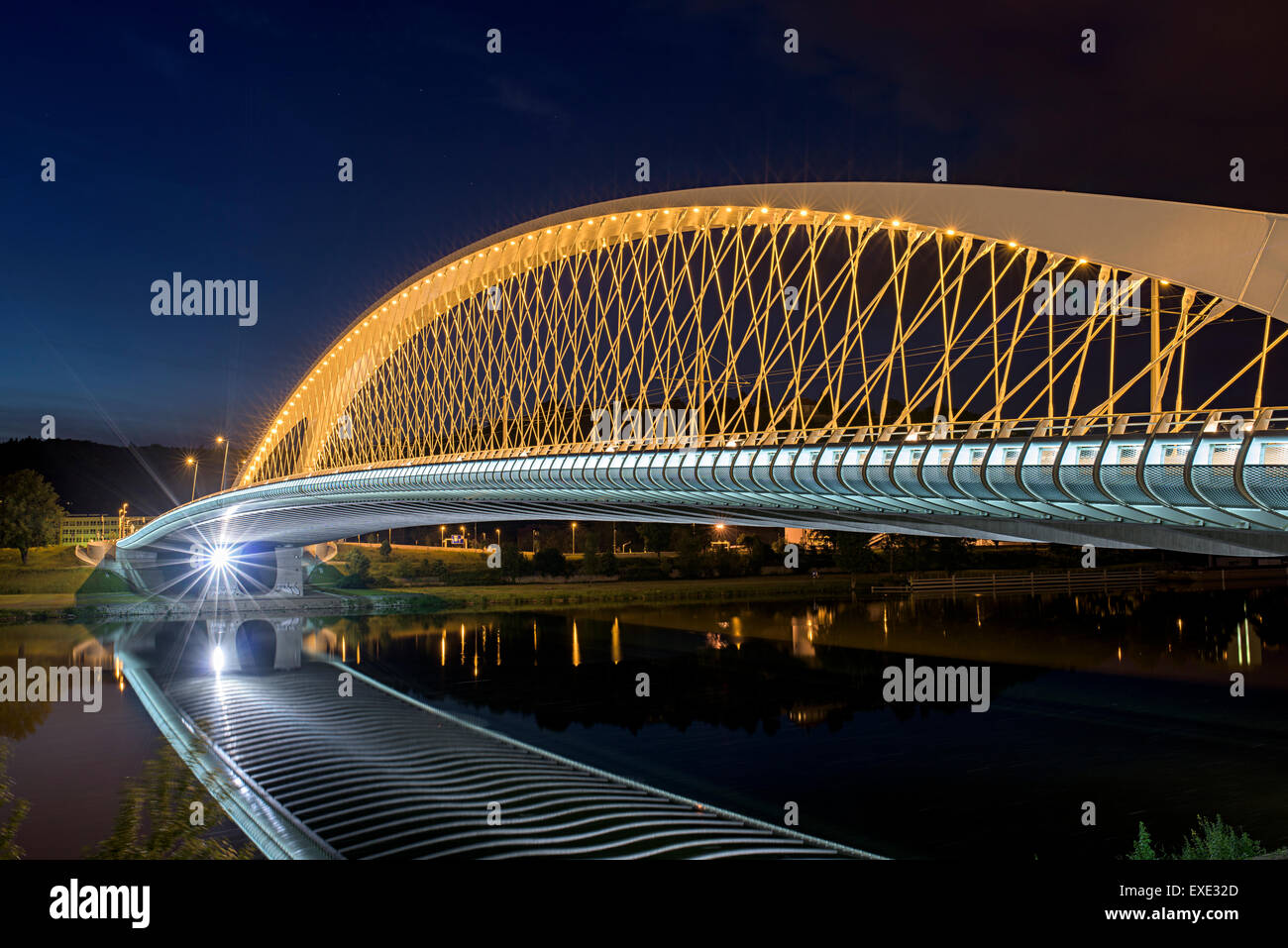 Troja bridge across Vltava river at night Stock Photo - Alamy