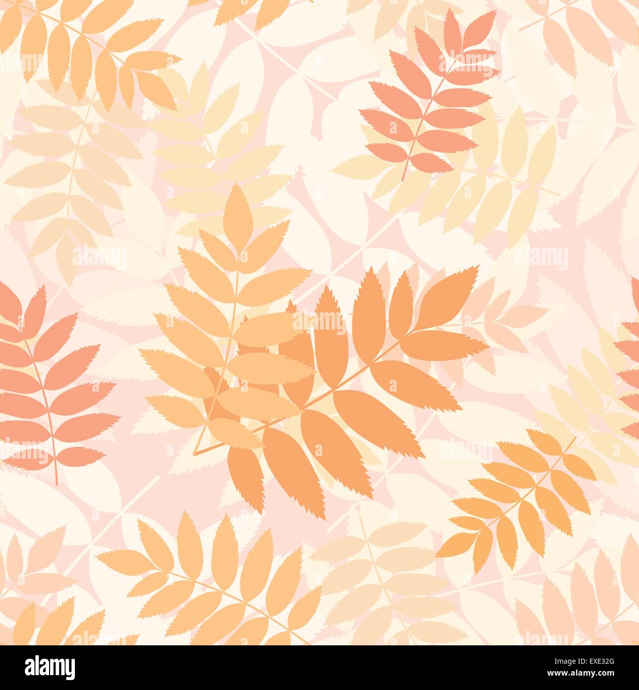 Seamless Pattern With Autumn Rowan Leaves Vector Illustration Stock Vector Image And Art Alamy