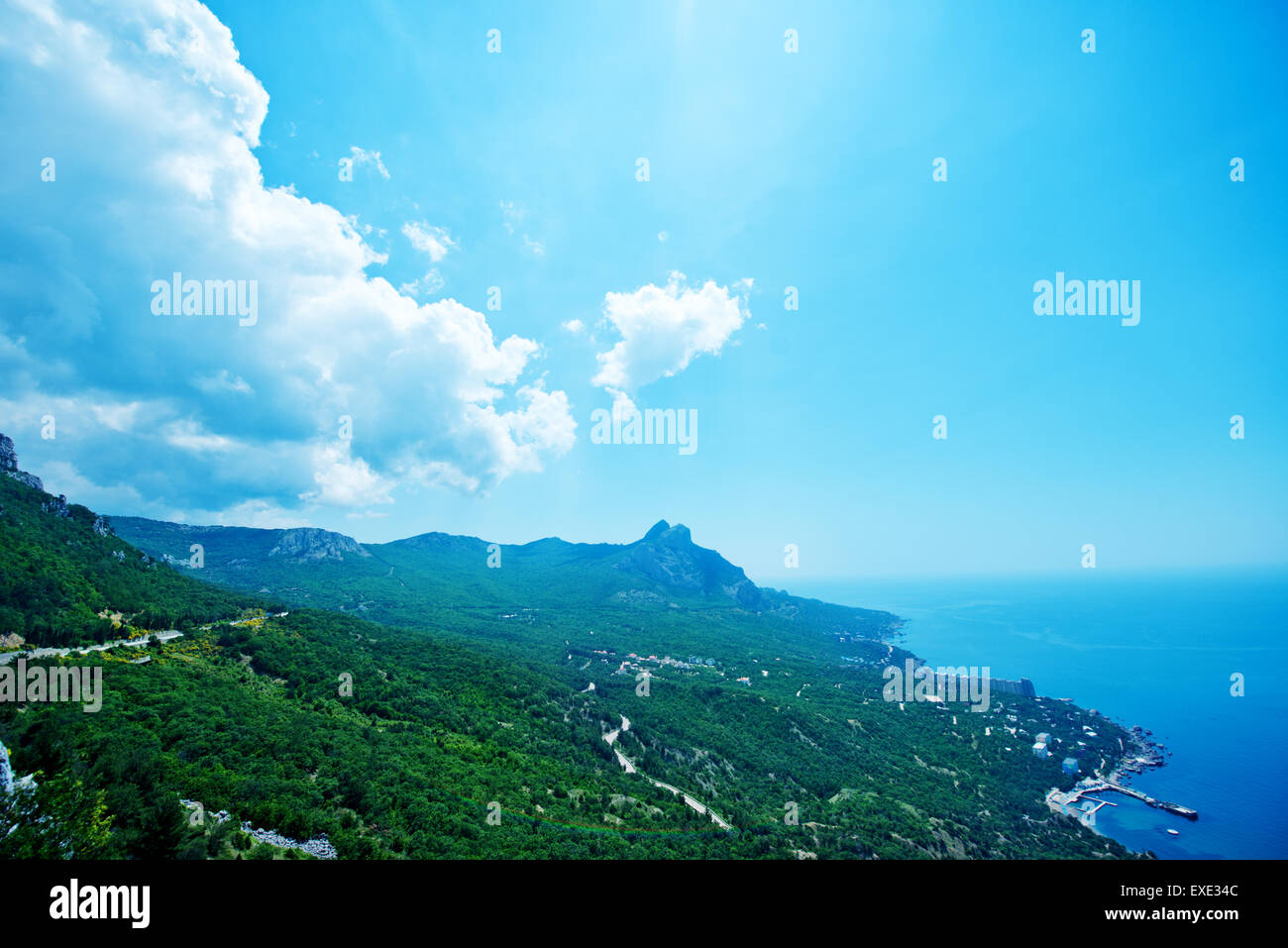 mountain and blue sky, Crimea mountain, nature in Crimea Stock Photo ...
