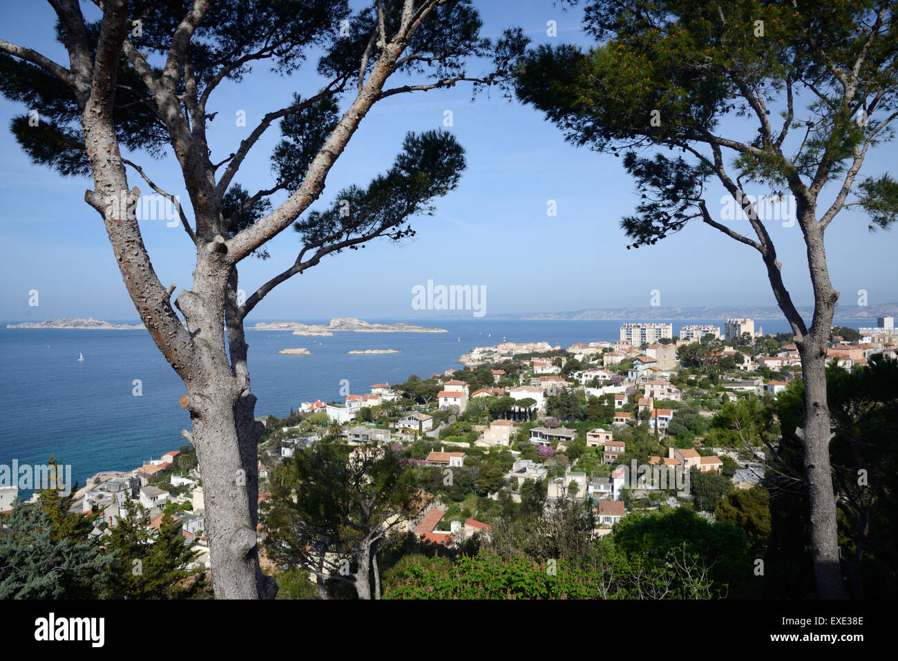 Marseille Bay Seafront Coast Coastal View and the Up-Market Roucas ...
