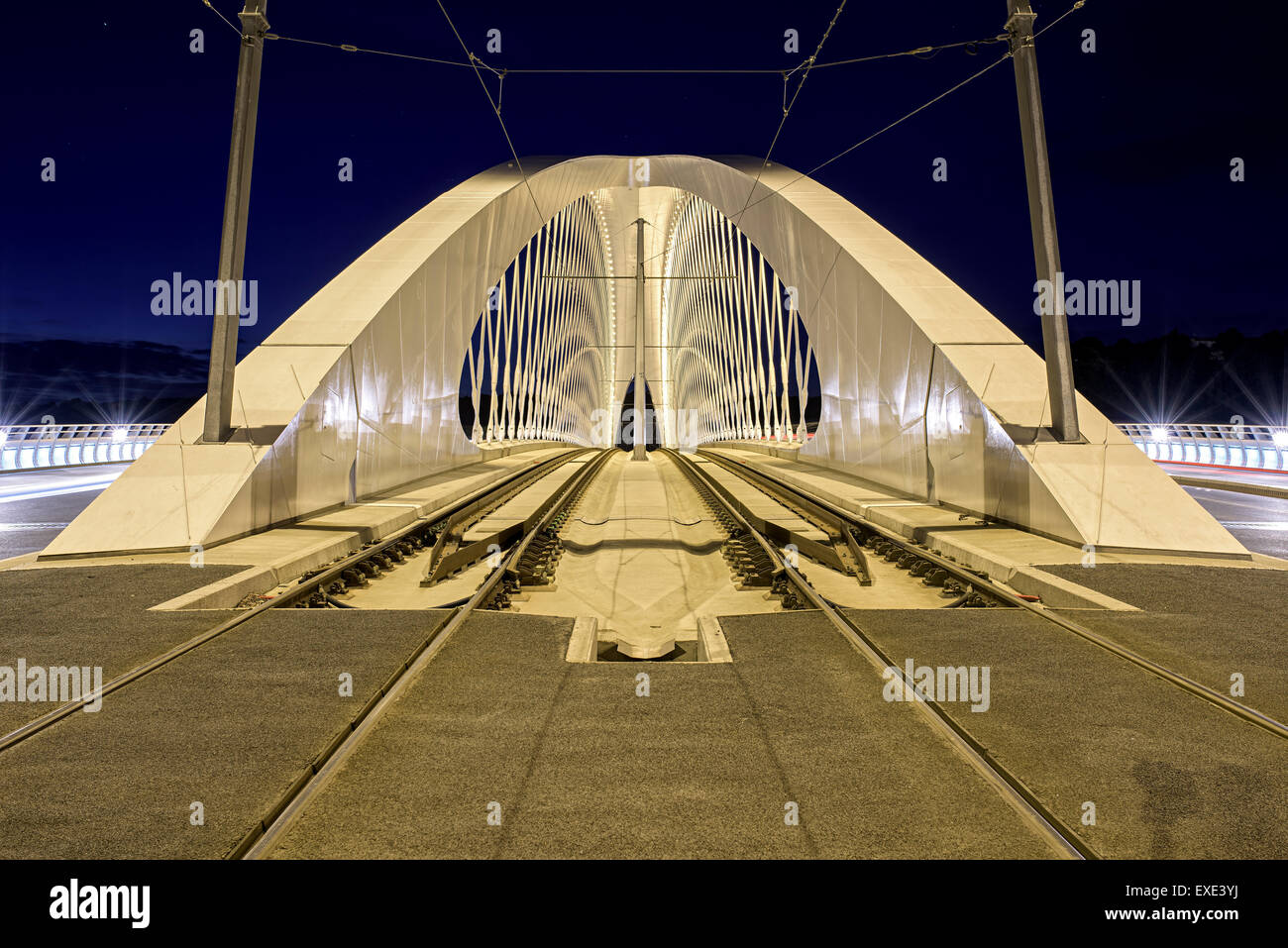 Troja bridge across the Vltava river at night Stock Photo - Alamy