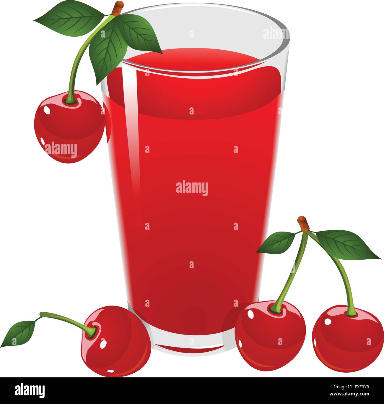 Cherry juice and cherries. Vector illustration Stock Vector Image & Art ...