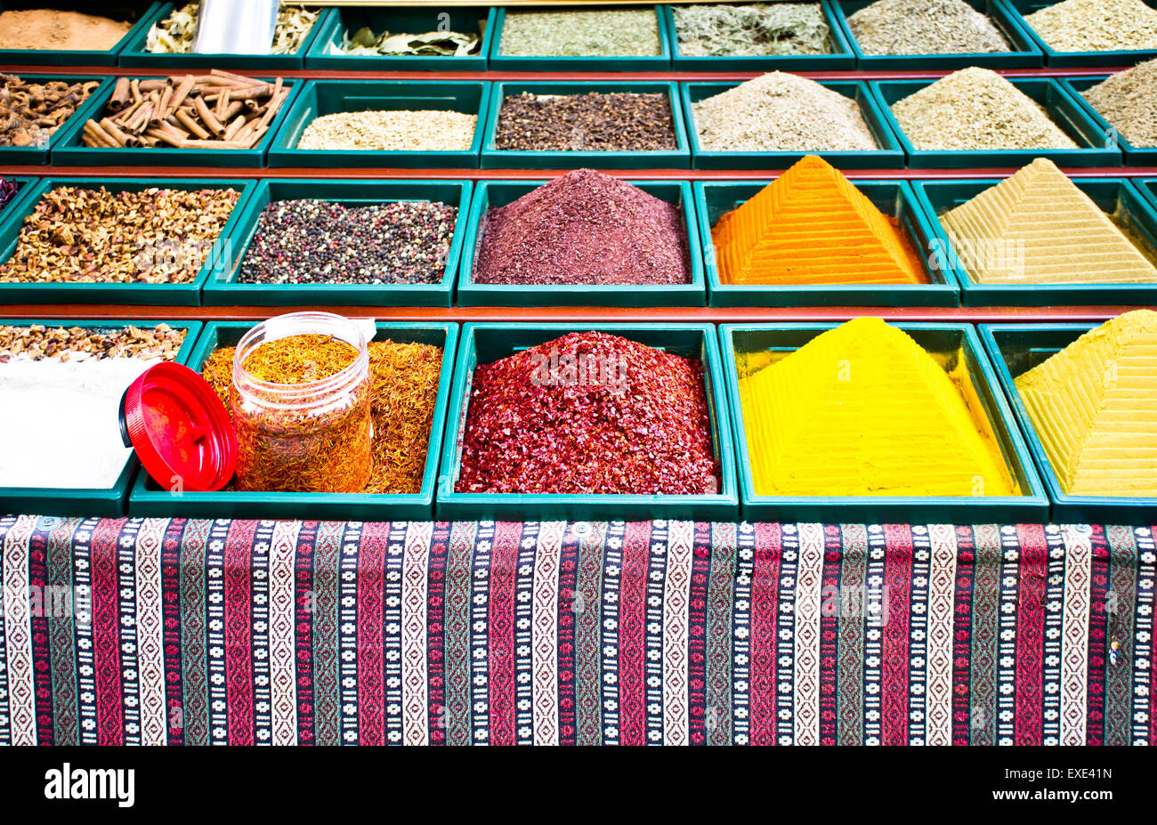 Market seasoning selection stall spices hi-res stock photography and ...