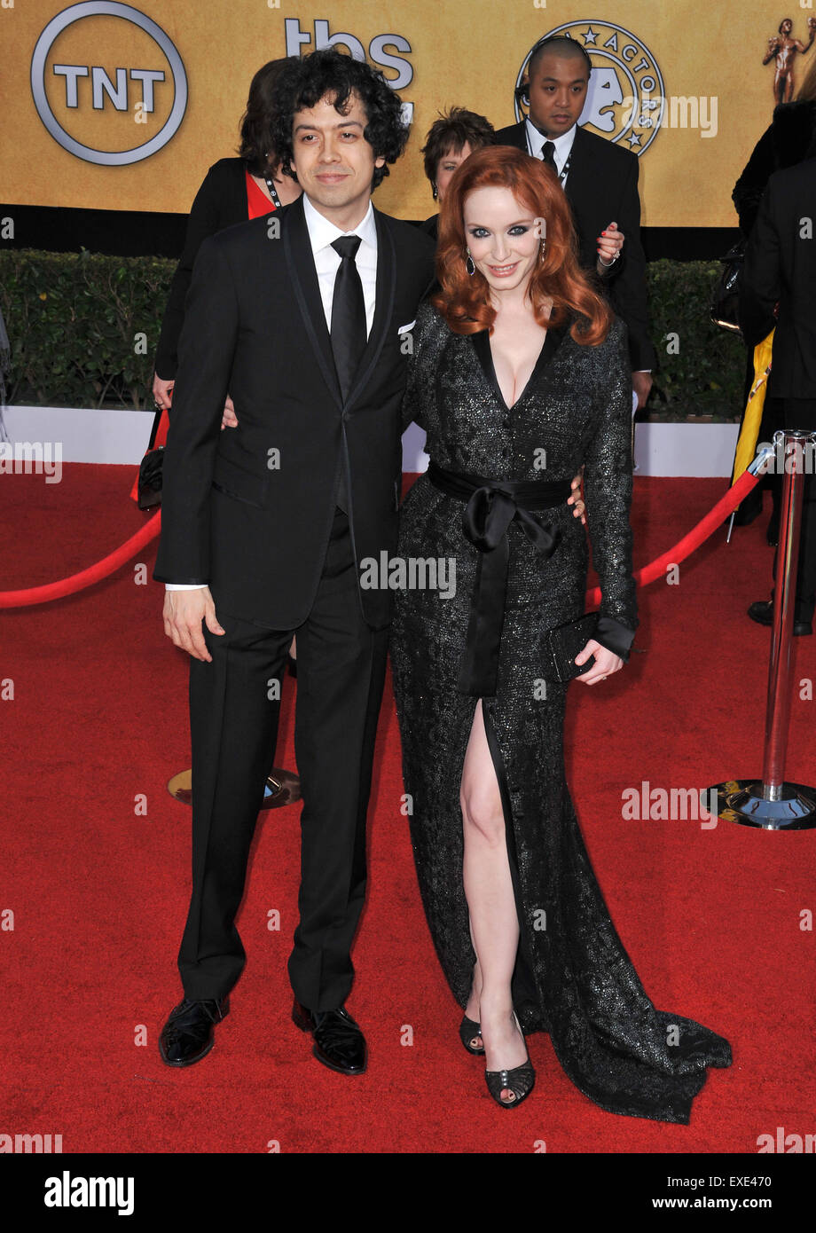 LOS ANGELES, CA - JANUARY 30, 2011: Christina Hendricks & husband at ...