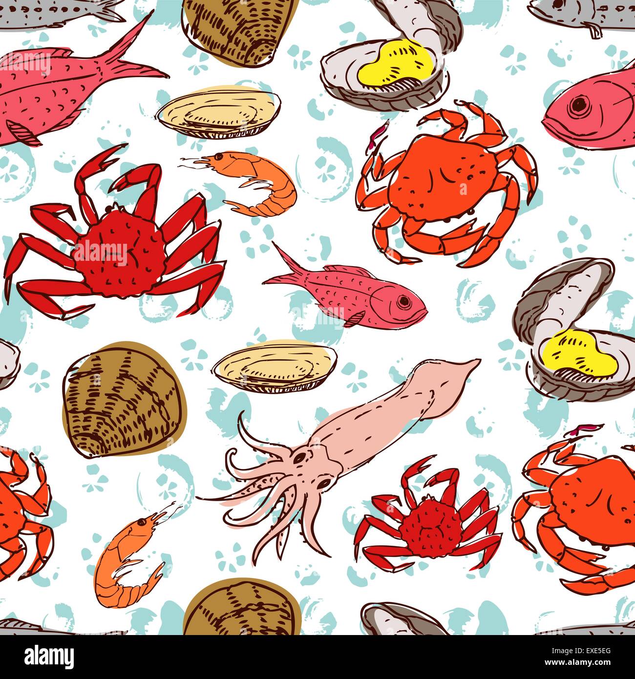 Seafood. seamless background Stock Vector Image & Art - Alamy