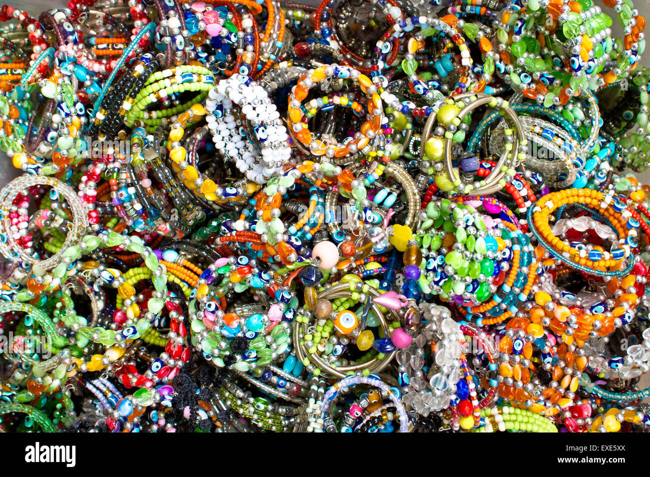 Bracelets as a a background image Stock Photo - Alamy