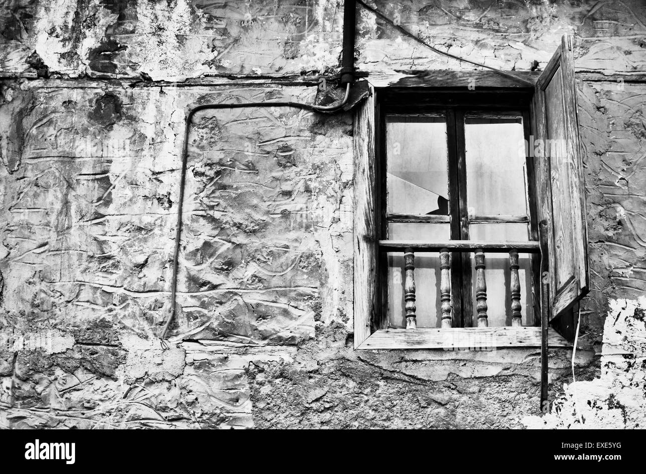 Old open window Black and White Stock Photos & Images - Alamy