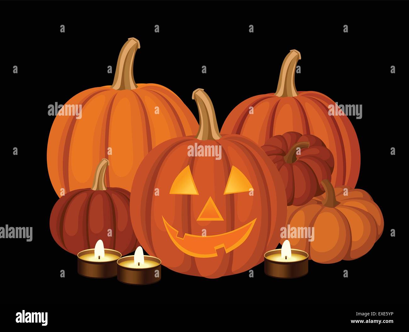 Carved jack lantern pumpkin in Stock Vector Images - Alamy