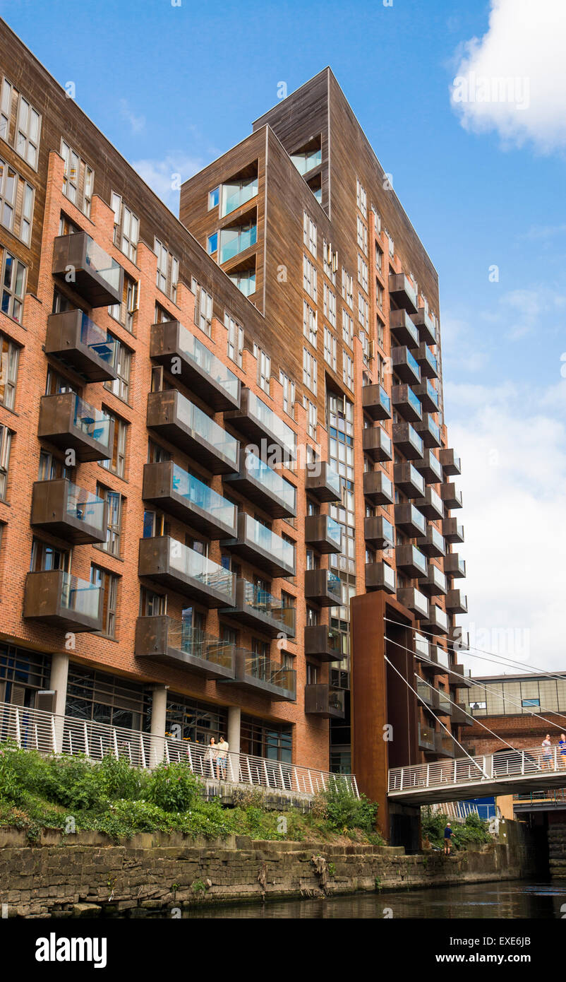 new apartments in Leeds situated alongside the waterway network Stock ...
