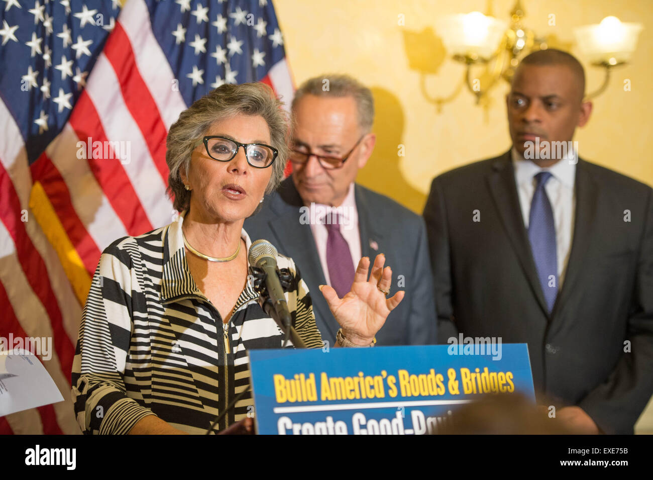 Washington DC, USA. 9th July, 2015. US Senator Barbara Boxer joined by ...