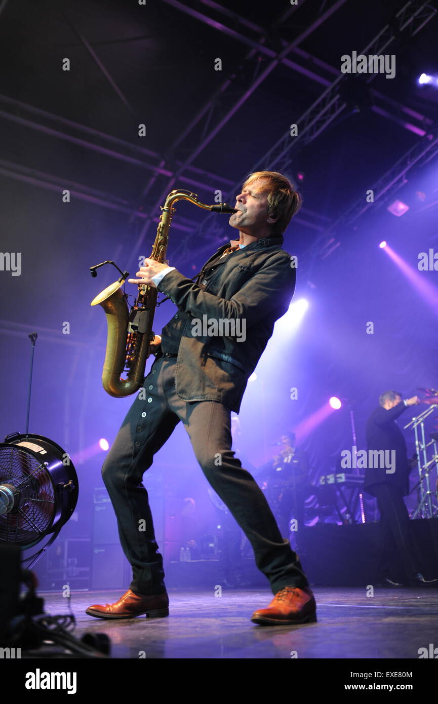 Steve Norman, sax player from Spandau Ballet at Henley Festival 2015 ...