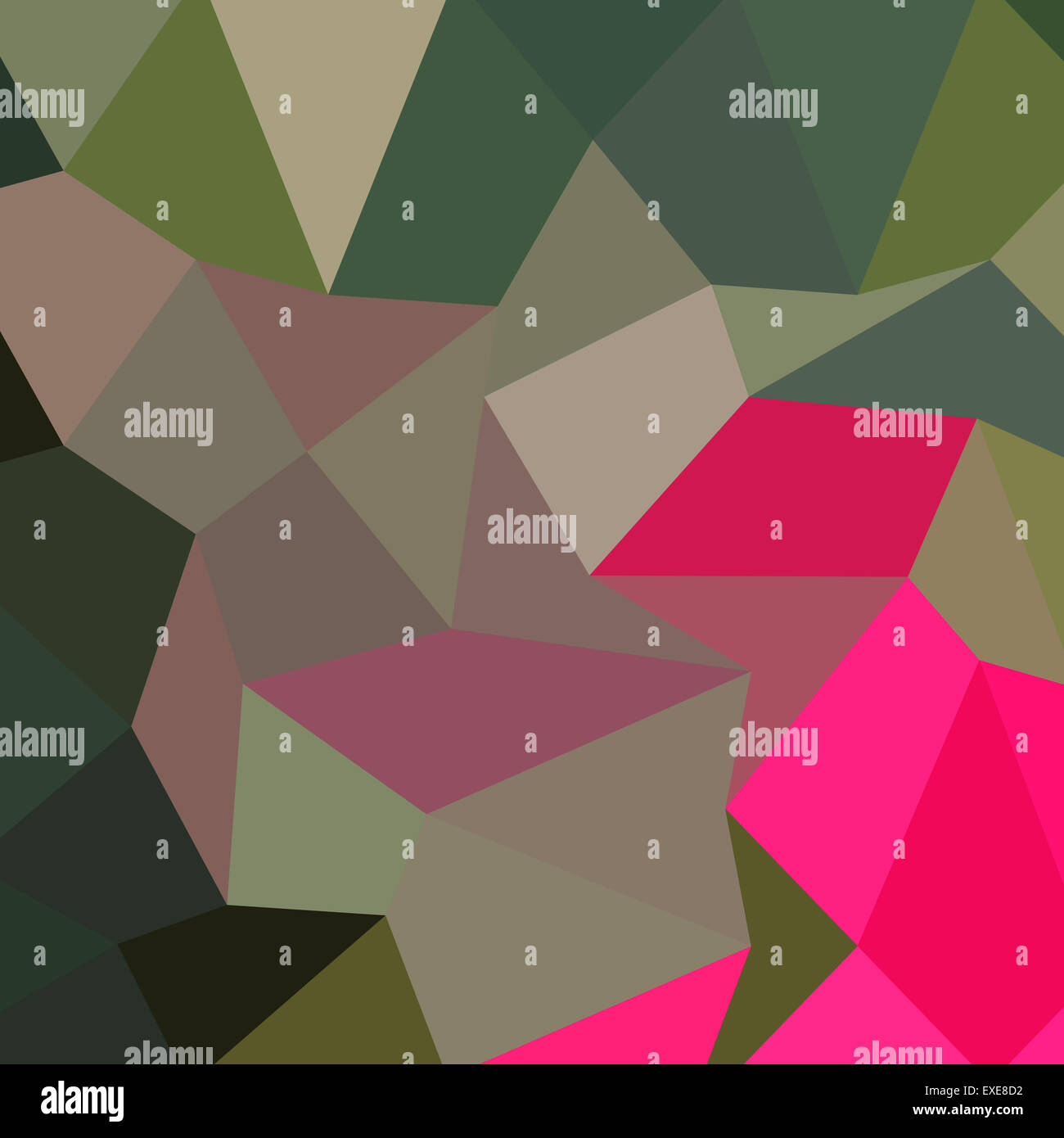 Low polygon style illustration of a cerise red green abstract geometric ...