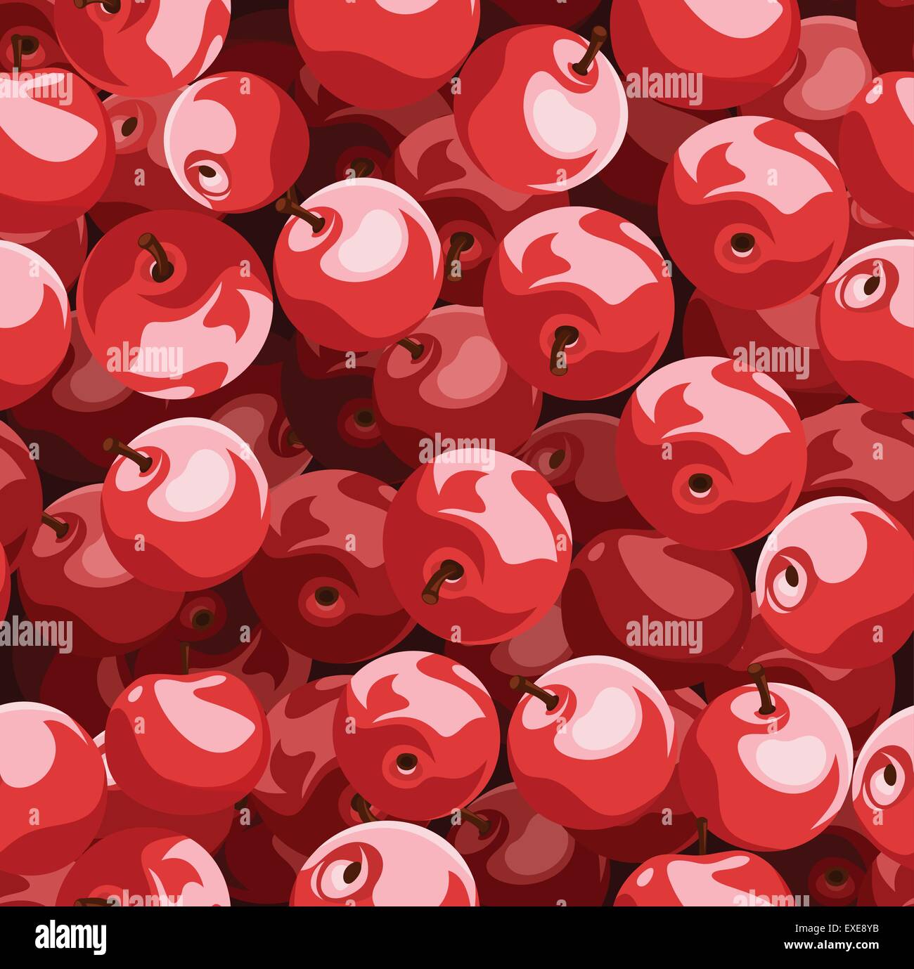 Seamless pattern with red apples. Vector illustration Stock Vector ...