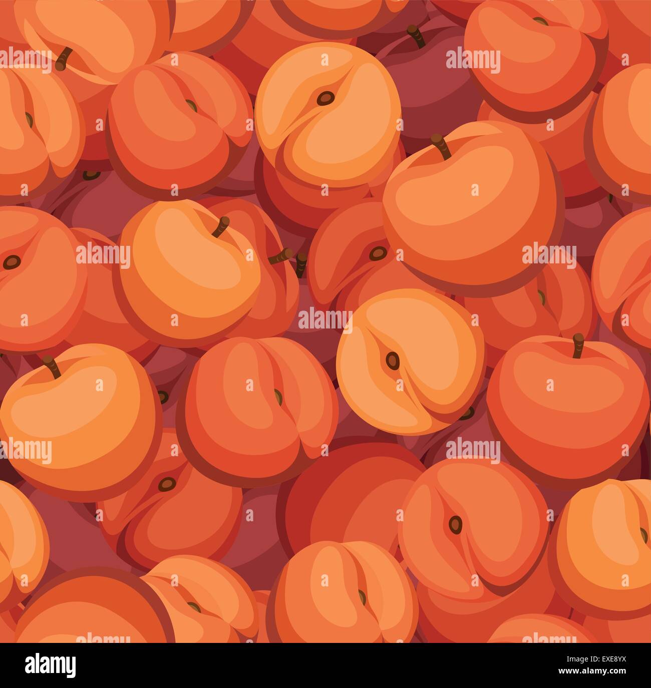 Seamless background with peaches. Vector illustration Stock Vector ...