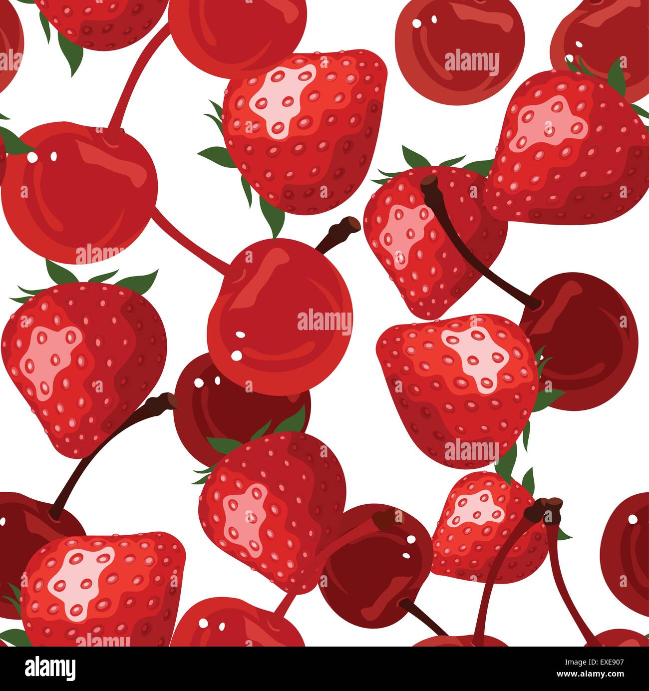 Seamless background with red berries. Vector illustration Stock Vector ...
