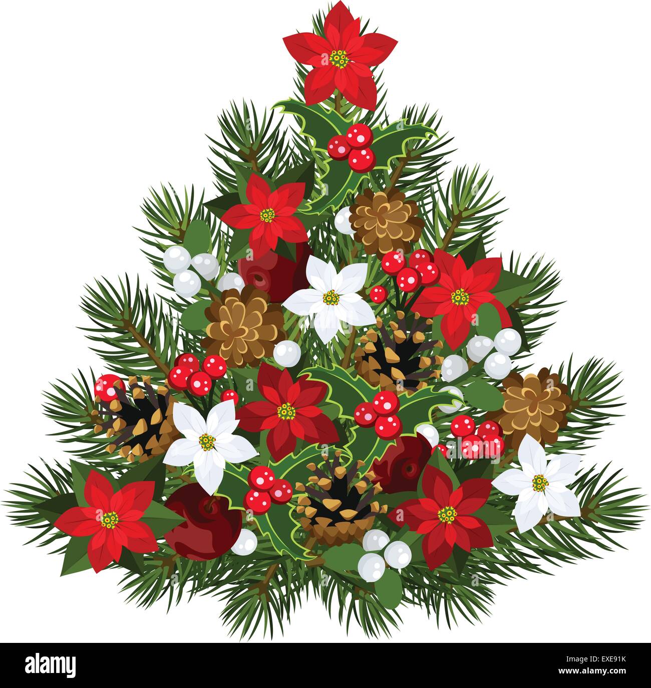 Decorative Christmas tree. Vector illustration Stock Vector Image & Art ...