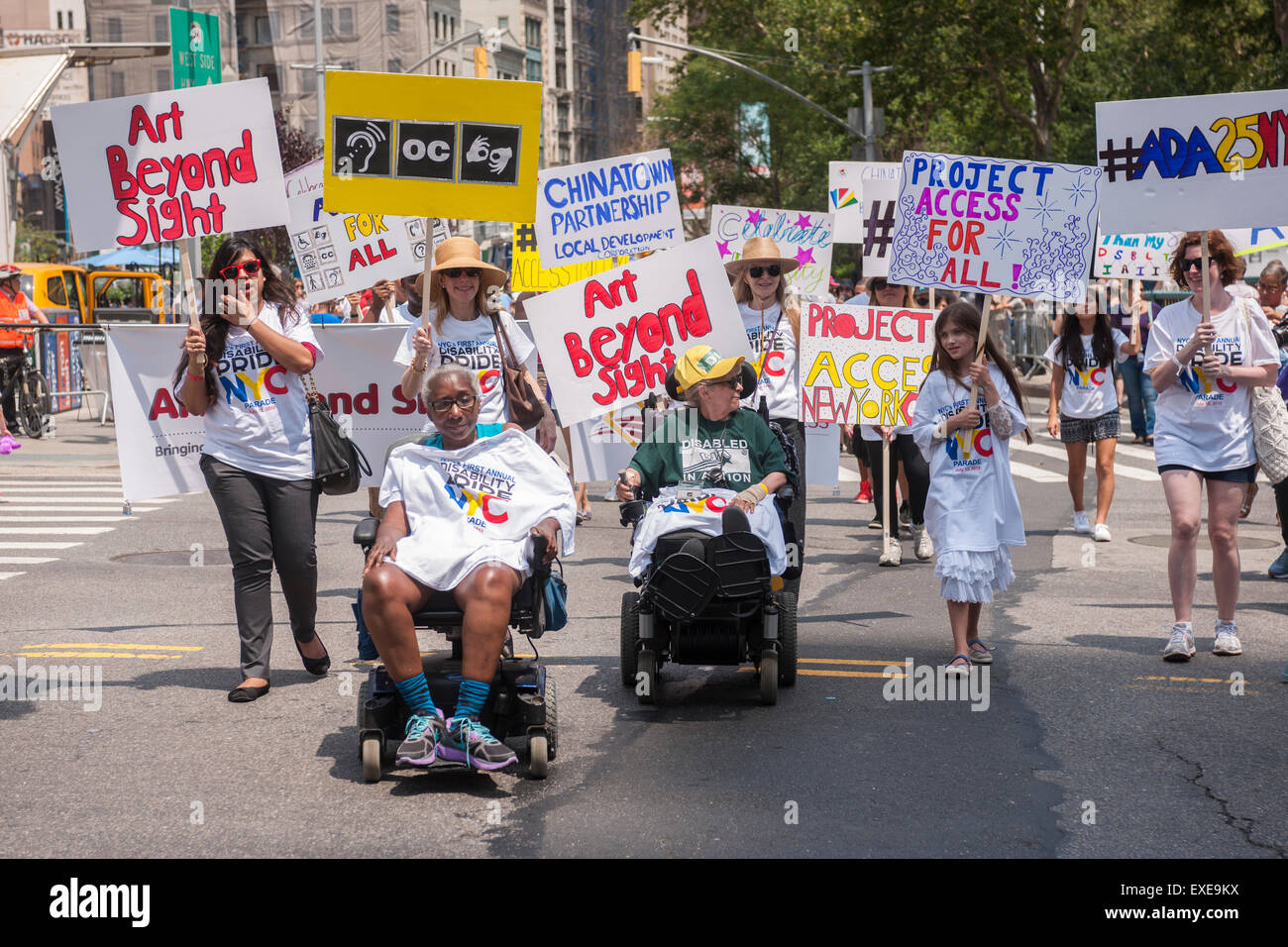 New York, USA. 12th July, 2015. People with disabilities and their ...