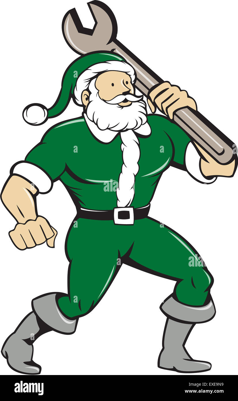 Illustration of santa claus saint nicholas father christmas mechanic ...