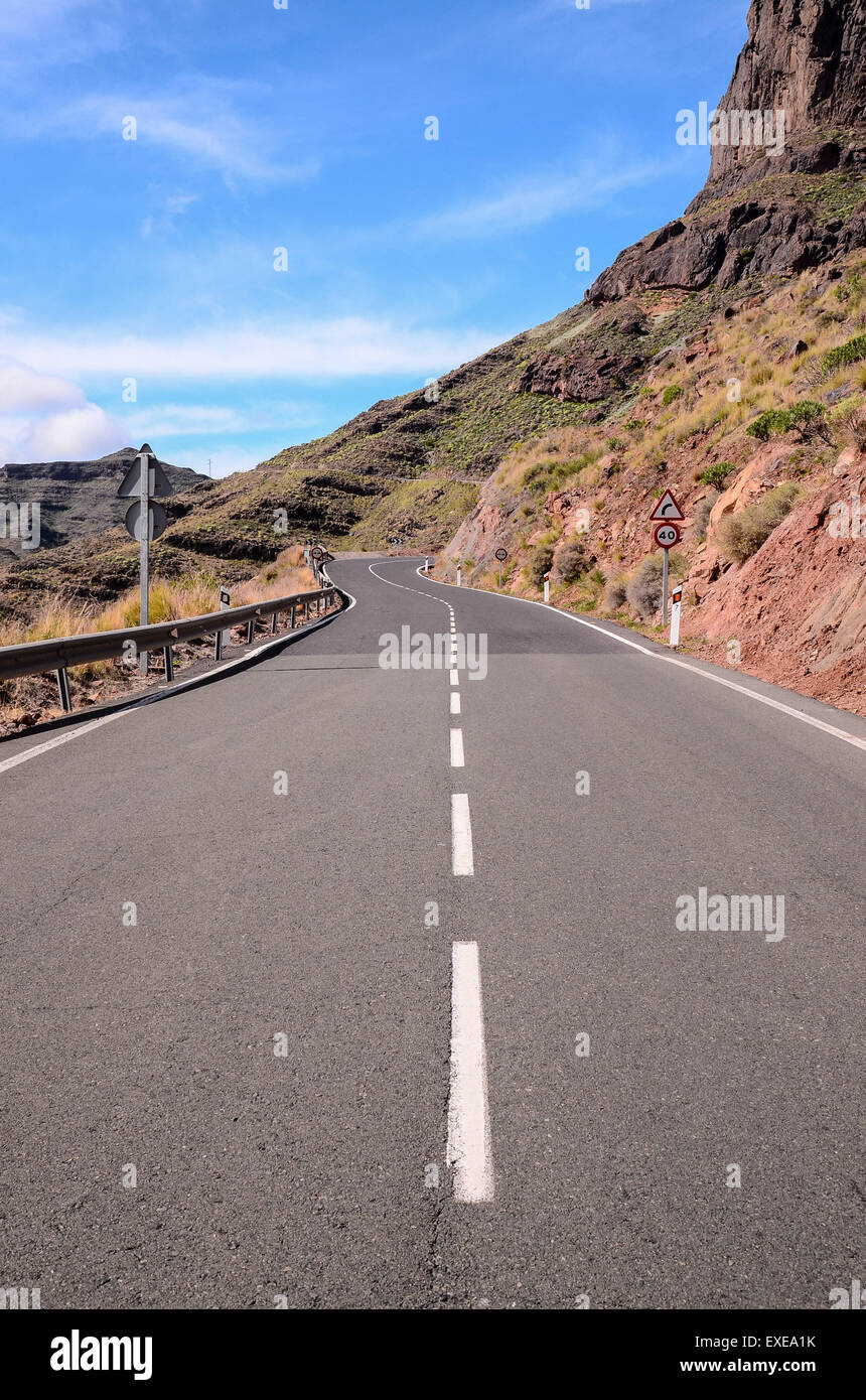 Long Lonely Road Stock Photo - Alamy