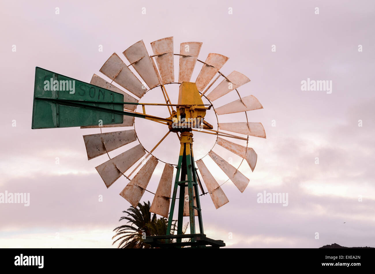 Vintage Wind Mill Stock Photo - Alamy