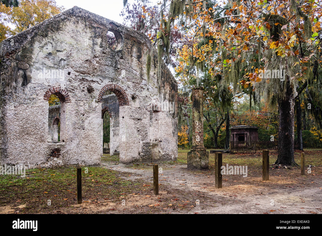 Chapel of Ease Ruins on St. Helena Island, South Carolina Stock Photo ...