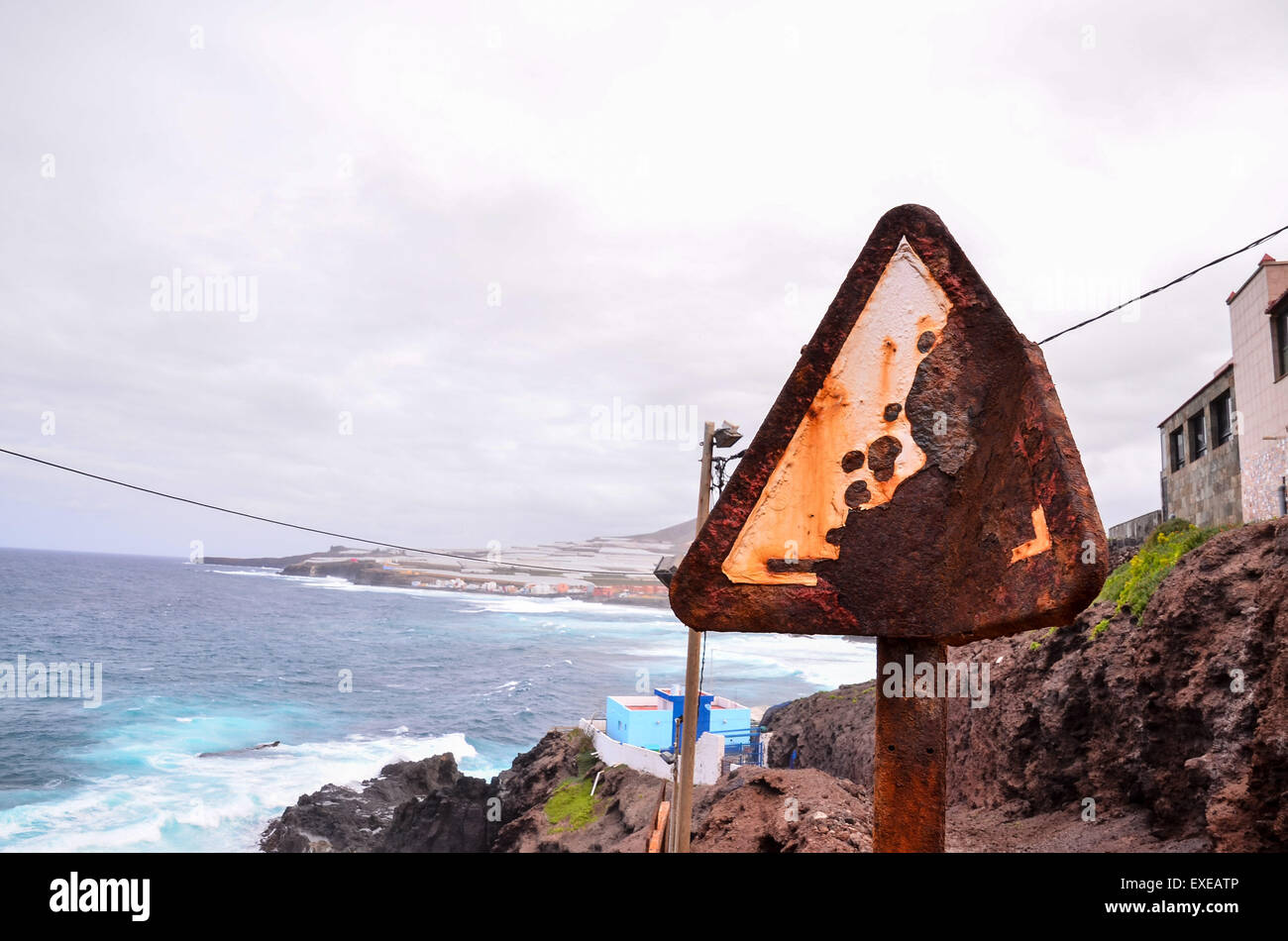 Vintage Old Rusty Road Sign Stock Photo - Alamy