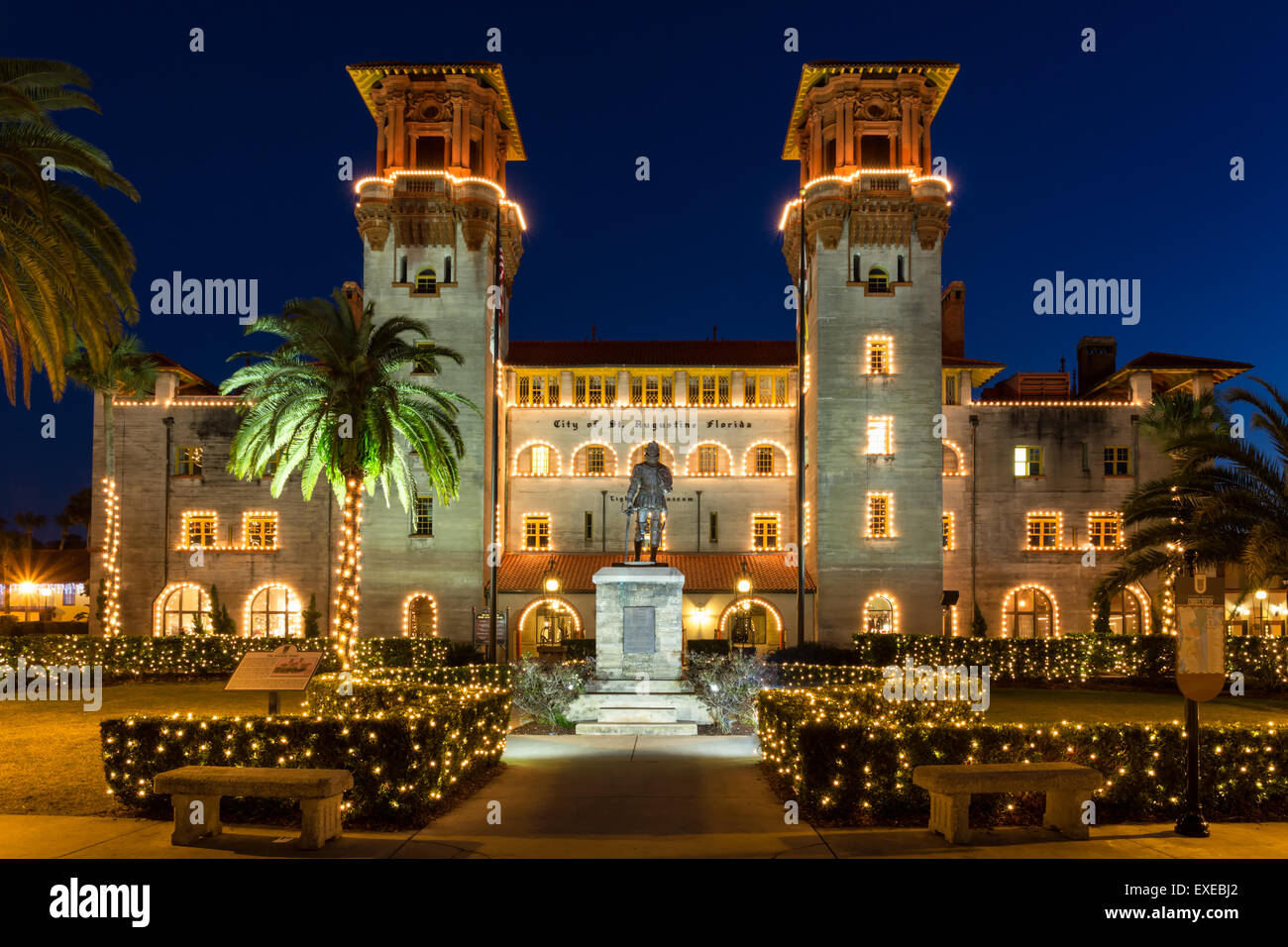 The Lightner Museum at Twilight, St. Augustine, Florida Stock Photo - Alamy