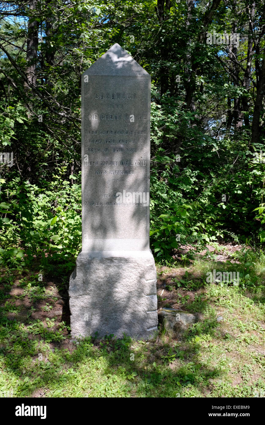 Saratoga 1777 - The Great Ravine - monument at the spot where Major ...
