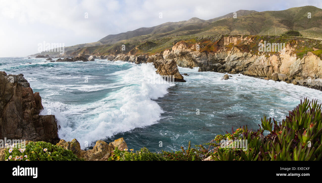 beautiful scene of the California coast with its classic dramatic ...