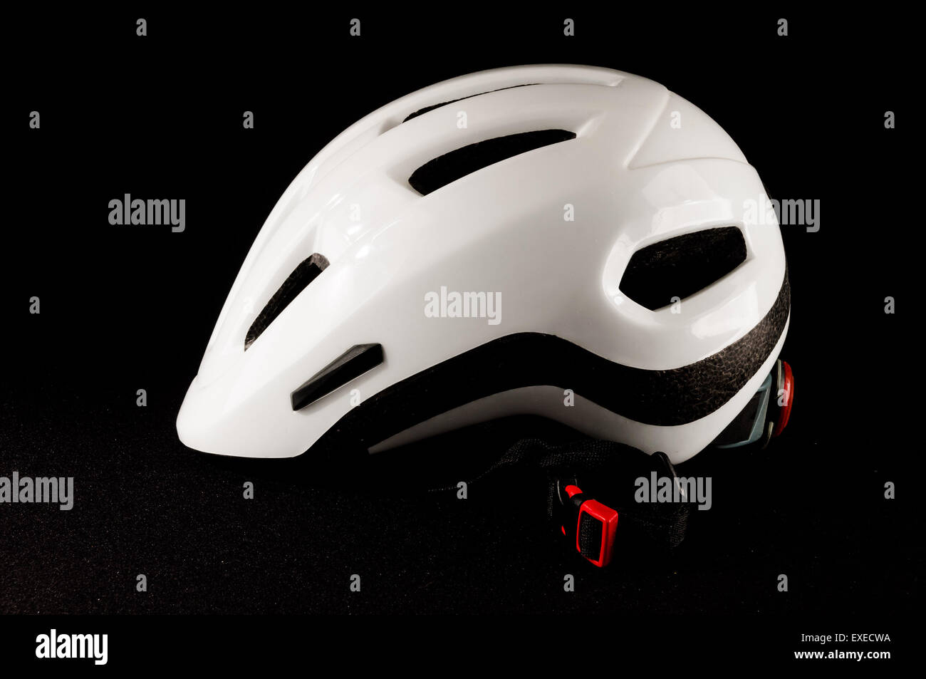 White Bicycle Bike Safety Helmet Stock Photo - Alamy