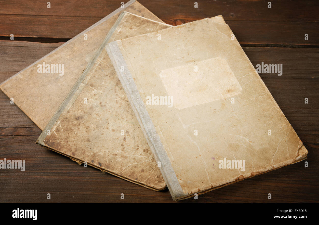 Retro a still-life with old writing-books Stock Photo - Alamy