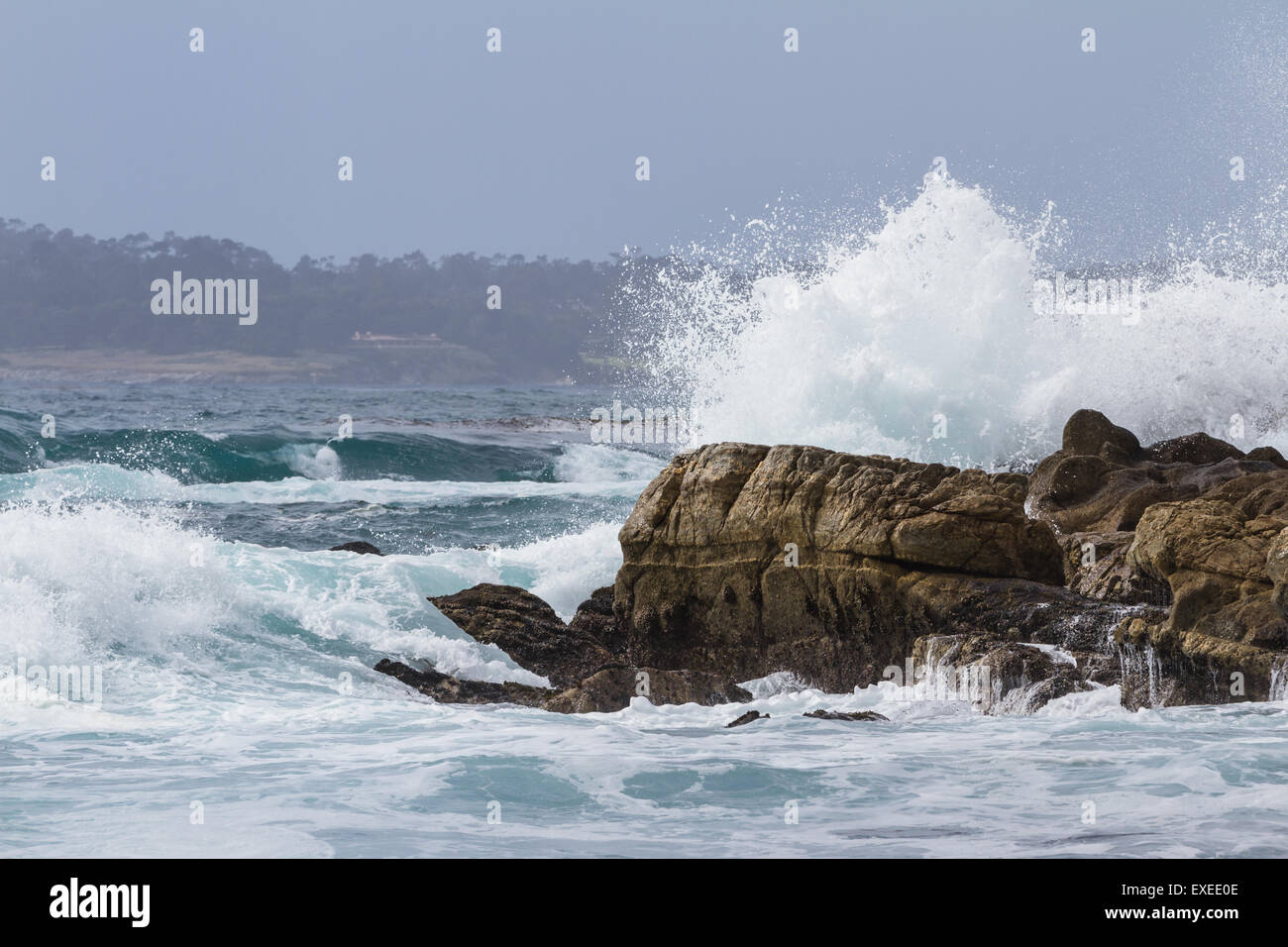 large rocks and powerful waves in a dramatic display classic of the ...