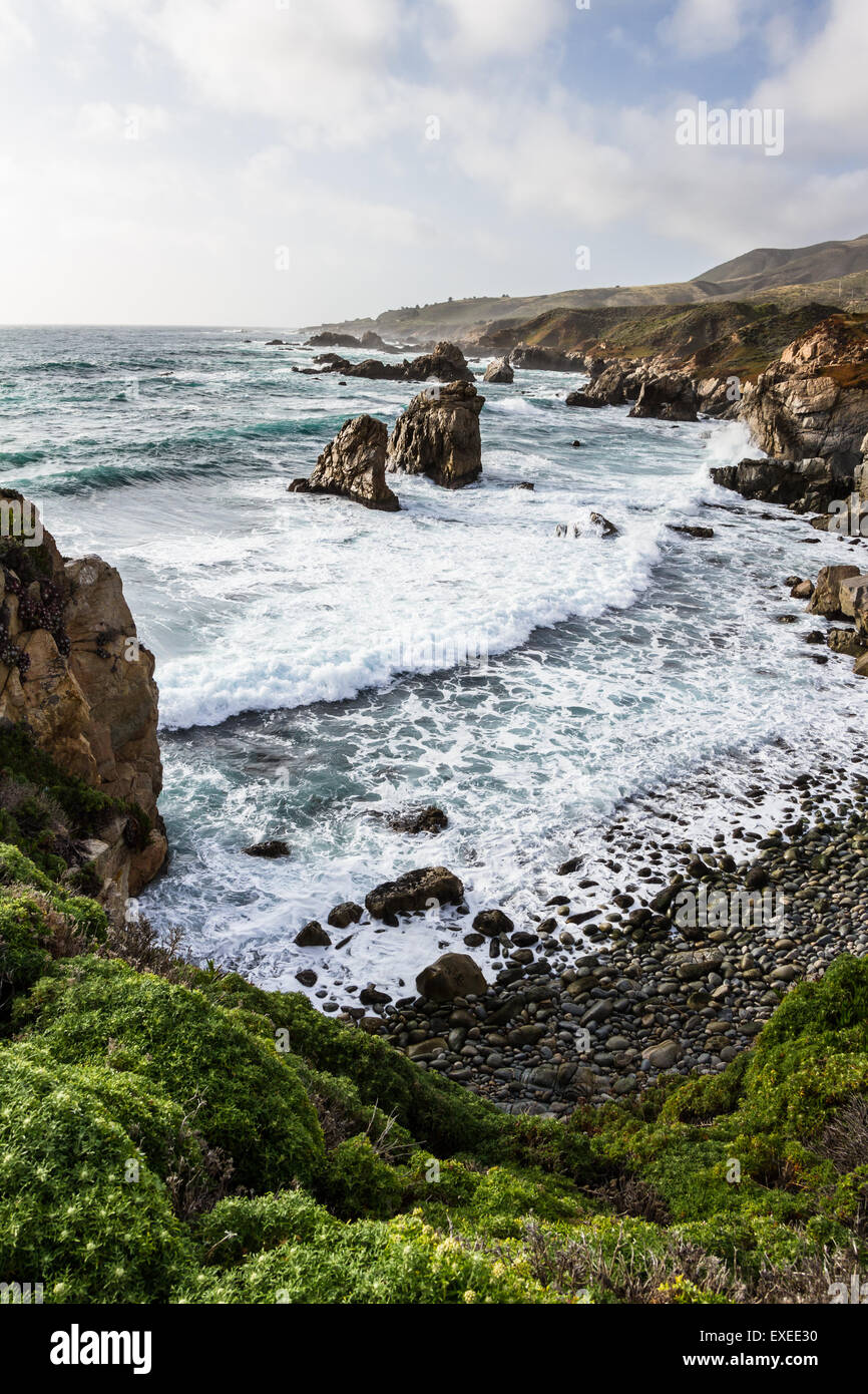 beautiful scene of the California coast with its classic dramatic ...