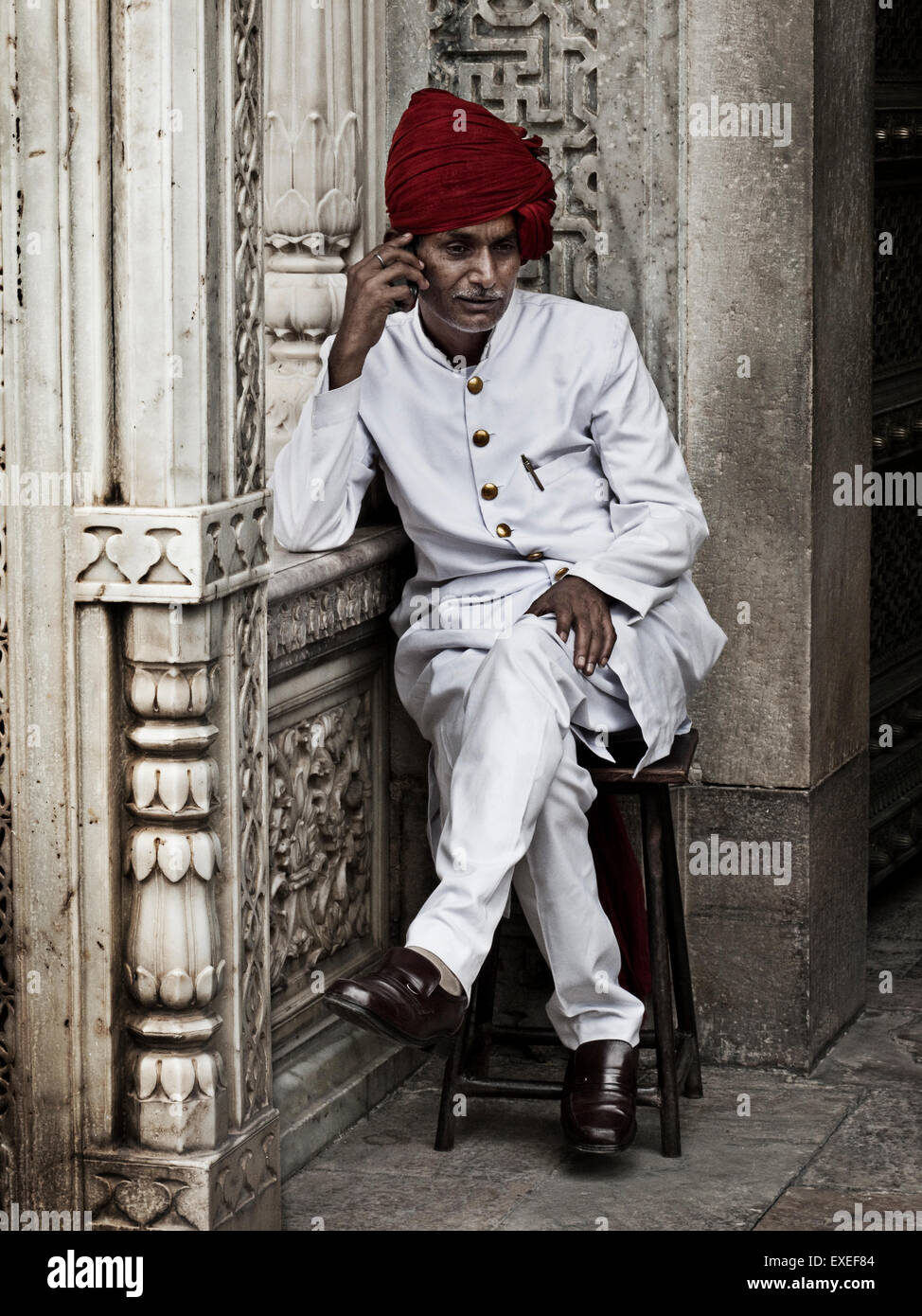 Indian man on the phone Stock Photo - Alamy