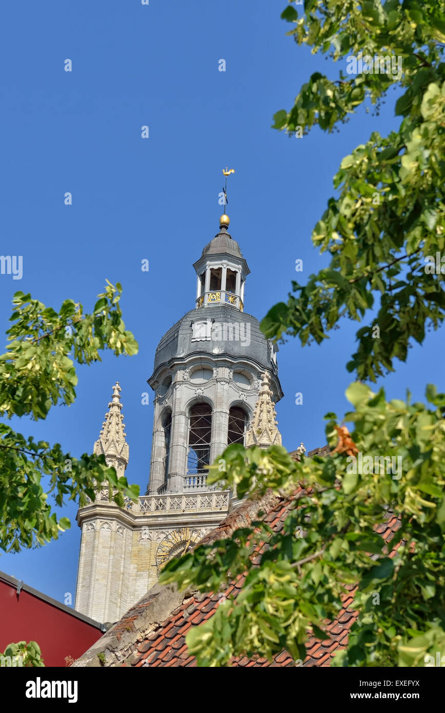 Bell tower of Saint Martinus Basilica in Halle, Belgium. This basilica ...