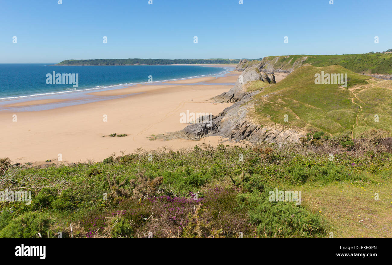 Pobbles beach The Gower Peninsula Wales uk popular tourist destination ...