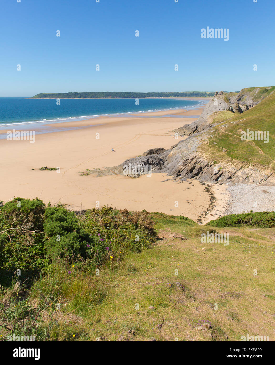 Pobbles beach The Gower Peninsula Wales uk popular tourist destination ...